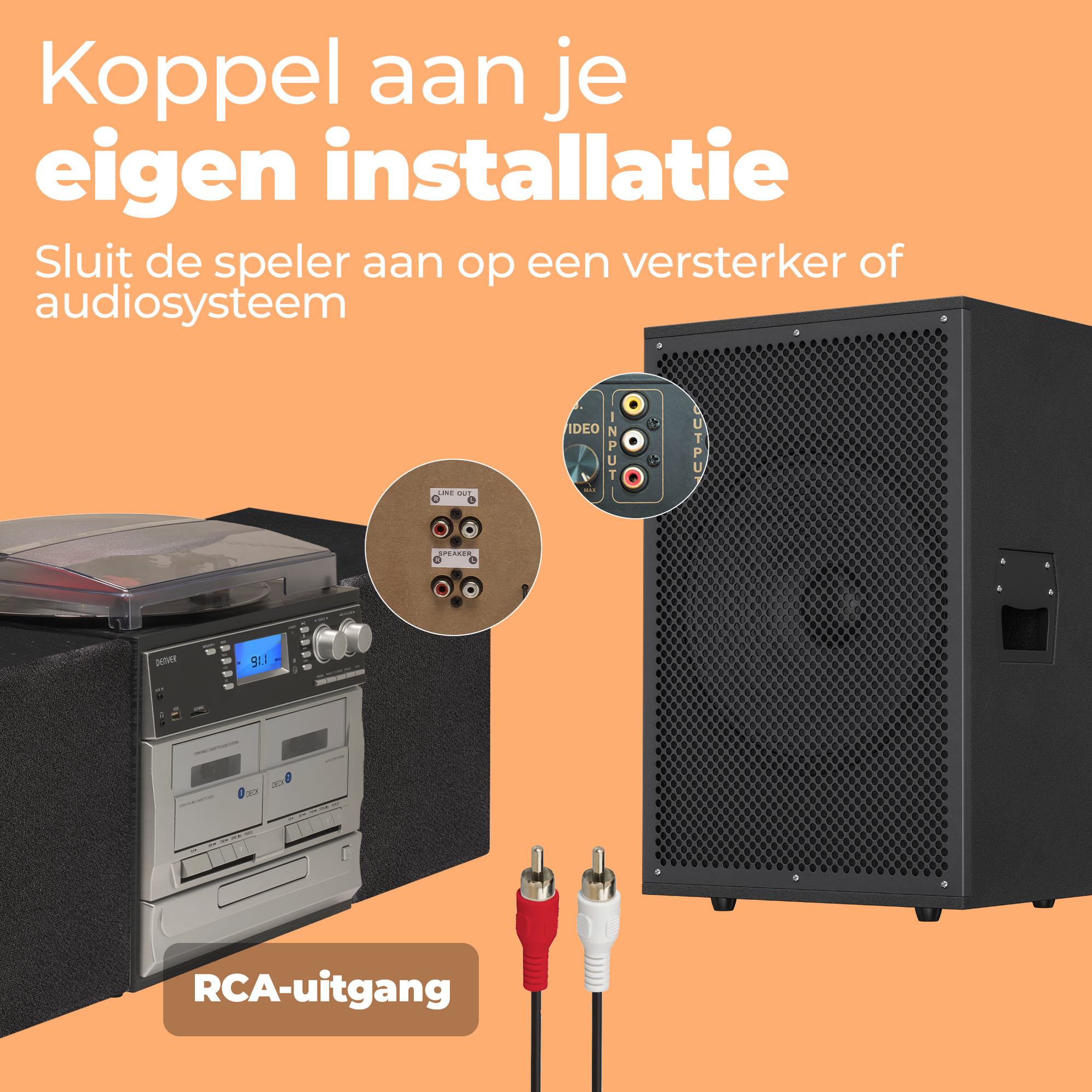 Denver Retro Platenspeler - DAB Radio - CD Speler - Dubbele Cassette ...