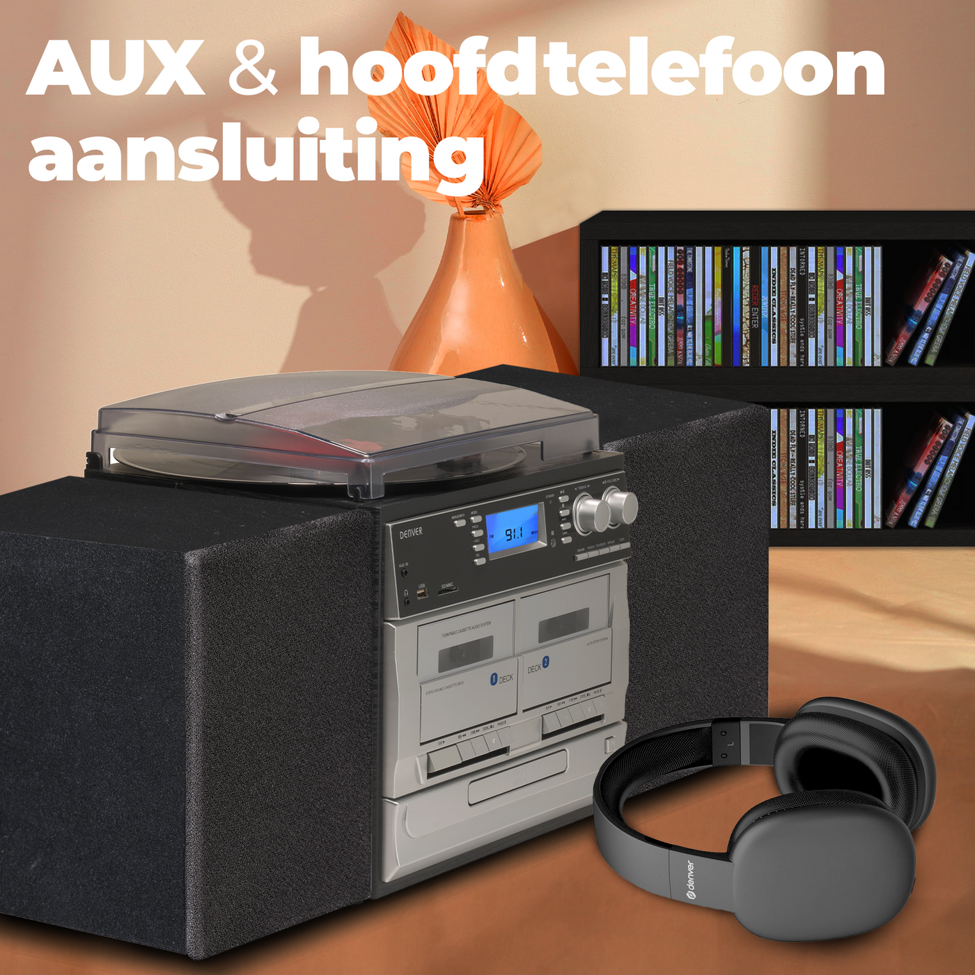 Denver Retro Platenspeler - DAB Radio - CD Speler - Dubbele Cassette ...