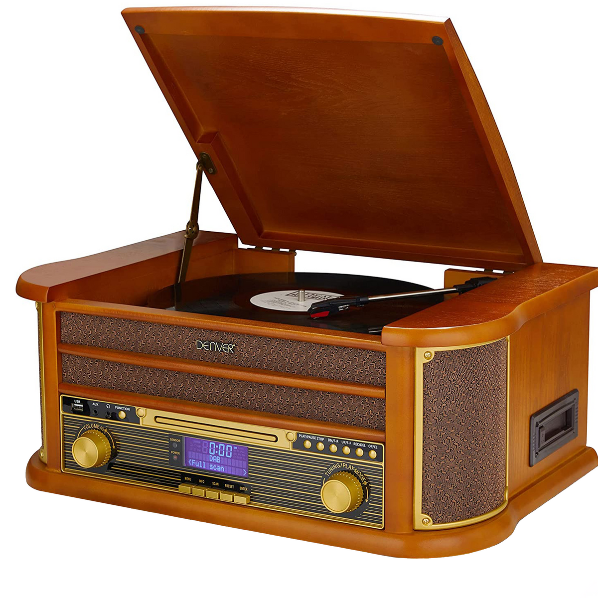 Denver Retro Platenspeler - DAB Radio - CD Speler - Cassette - MRD51 ...