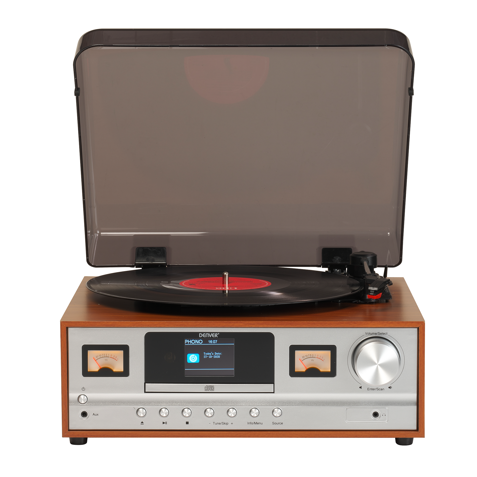 Denver Retro Platenspeler - DAB radio - CD speler - MRD52LW — Denvershop